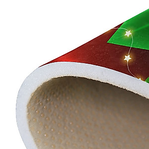 ALAZA Christmas Poinsettia Snowflakes Flower Non Slip Area Rug 5' x 7' for Living Dinning Room Bedroom Kitchen Hallway Office Modern Home Decorative