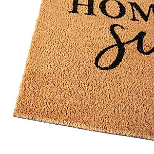 Flash Furniture Harbold Indoor/Outdoor Coir Doormat - Natural Background with Black Home Sweet Home Message - 18" x 30" - Non-Slip Backing