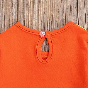 DuAnyozu Infant Baby Girl Boy Halloween Costumes Outfit Pumpkin Footed Romper Jumpsuit Fancy Clothes (0-3 Months, Orange)