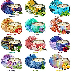 Howemon 12 Scented Candles Set - Scented Candles for Home, Relaxing Stress Relief, Aromatherapy - Natural Soy Wax and Fragrance - Gifts for Women, Mom, Best Friend, Wife, Birthday