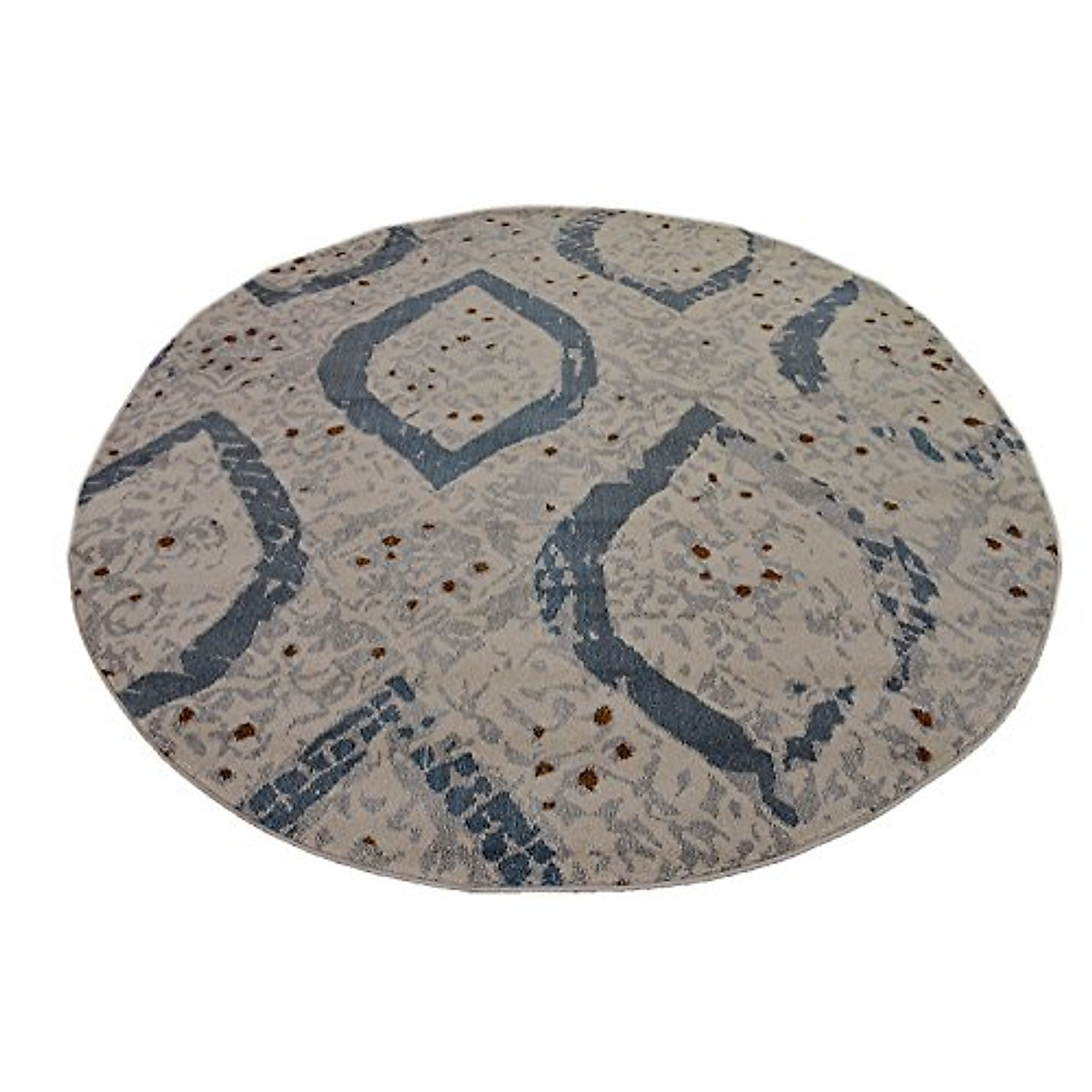 Unique Loom Estrella Collection Modern Abstract Cream Round Rug (8' 0 x 8' 0)