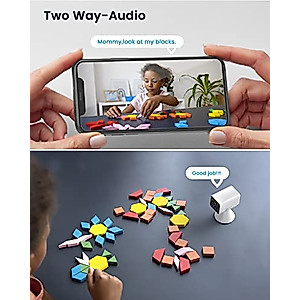 ieGeek Wireless Indoor Cameras for Home Security, Mini Battery WiFi Camera Indoor 1080P, 2-Way Audio, Motion Sensor Alarm, Phone APP, for House/Baby Monitor/Pet Camera,Work with Alexa, 2 Pack