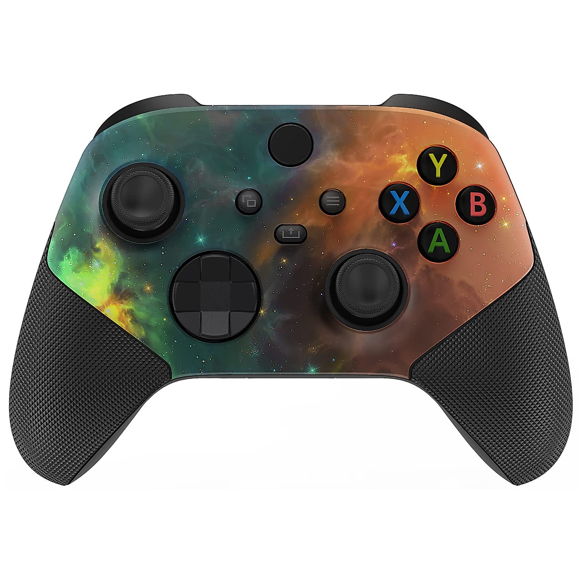 eXtremeRate ASR Version Redesigned Shell for Xbox Core Wireless Controller - Performance Rubberized Grip, Anti Sticks Rubbing Ring - Custom Faceplate for Xbox Series X & S - Orange Star Universe