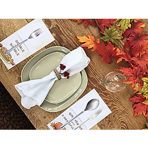 24PCS Thanksgiving Day Cutlery Silverware Holders - Turkey Fall Give Thanks Party Dinner Table Supplies Decorations