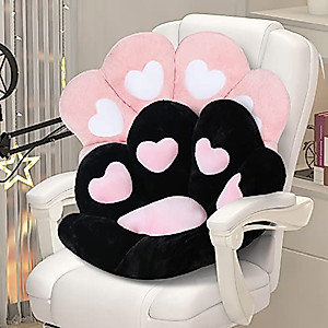 OtNiap Cute cat Paw Plush Pillows, Soft and Comfortable Sofa Cushions/Office Chair Seat Cushion Lazy Sofa Bear Paw Chair Cushion for Chair,Home, Bedroom Shop and Restaurant Decor 24"x 22" (Black)