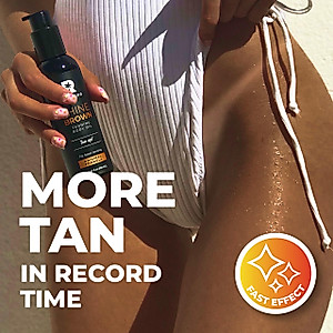 BYROKKO Shine Brown Premium Tanning Accelerator Oil (150 ml), XXL Tanning Oil for Outdoor Sun or Sunbed, Suntan Oil with Luscious and Fresh Orange Scent, Achieve a Natural Tan with Natural Ingredients