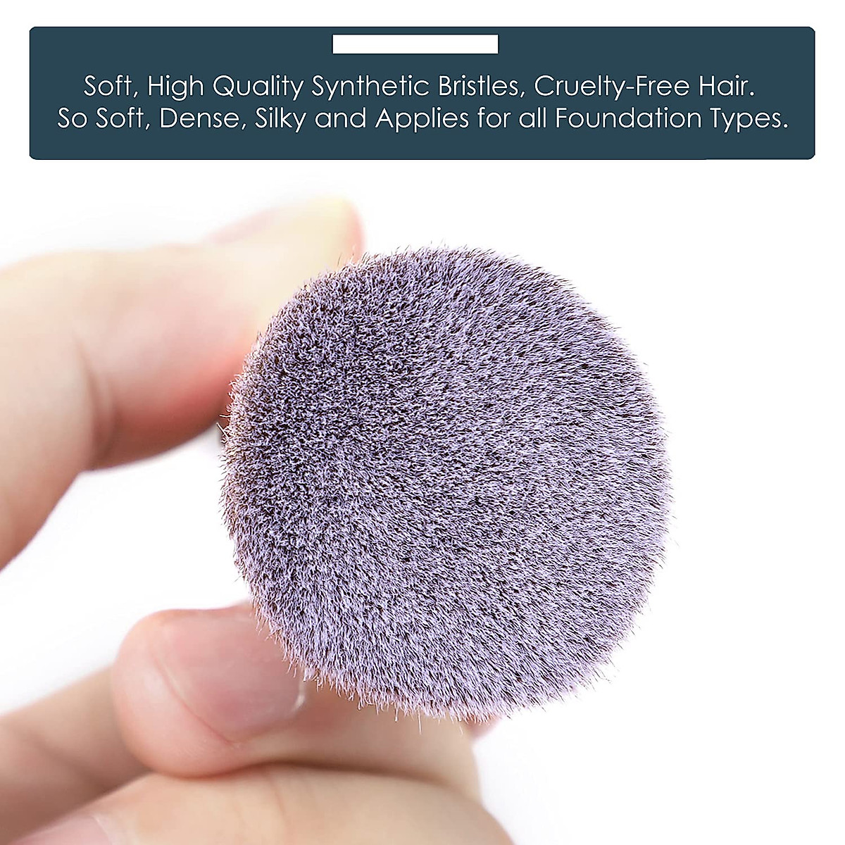 KINGMAS Flat Top Foundation Brush, Premium Kabuki Makeup Brush for Liquid, Blending, Cream, Powder,Blush Buffing Stippling Face Makeup Tools (Black, A (Flat Top))