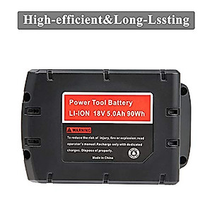 CELL9102 Replacement M18 Battery and Charger Combo for Milwaukee 18V 48-11-1850 Battery and 48-59-1812 Charger, Capacity Output 5.0Ah