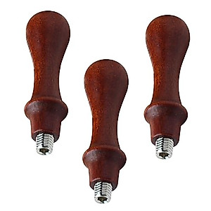 EXCEART 3Pcs Wooden Handle Wooden Stamps Brass Fittings Wedding invites Wooden Wax Stamp Handle Wax Stamp Replacement Handle Making Stamp Handle Stamp Handle Replacement Wooden Seal Handle