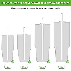 Replacement Straw for Stanley Cup 40oz 30oz Tumbler, 8 Pack Reusable Straws with Cleaning Brush for Stanley Adventure Travel Tumbler, Long Plastic Clear Straw for Stanley Cup Accessories