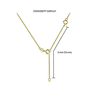14K Yellow Gold 3 Inch Necklace Extender Safety Chain, Durable Removable Extenders With 3 Small Circle Ring Jewelry for Gold Necklace Bracelet, Adjustable Chain Set