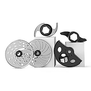 nutribullet NBP50100 Food Processor 450-Watts with 7-Cup Capacity and Stainless Steel Slice, Shred, Chop and Dough Attachments, Black