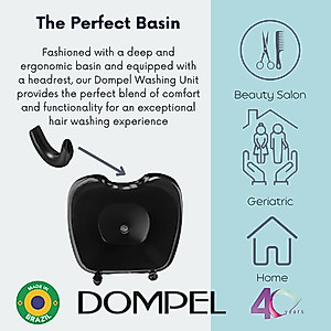 DOMPEL Bundle Wash Unit | Portable Shampoo Bowl | Shampoo Bowl For Sink For Home | Incl. Drain, Faucet Hose & Headrest | Built - Portable Hair Washing Sink & Portable Sink For Washing Hair