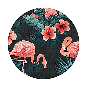 Tropical Flamingo Hibiscus Flowers PopSockets PopGrip: Swappable Grip for Phones & Tablets