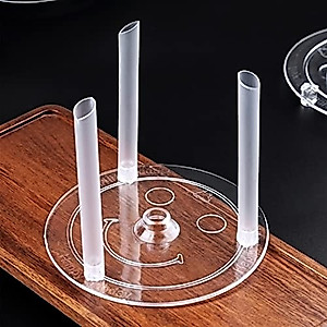 QPEY Cake Sticks Support Rods with Cake Board Drums,White Plastic Cake Separator Plates for Chic Multi-Tiered Cake in the Party,Wedding,Birthday,4PCS Plates with 32 PCS Rods