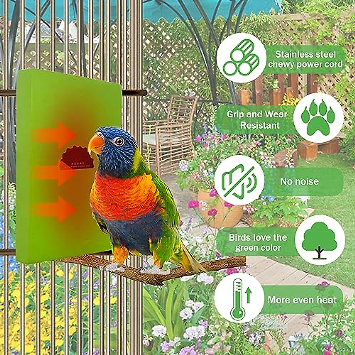 2-Pack Bird Heater for Cage Bird Warmer Snuggle-Up Perch Stand for Parrots, Small Pet Birds, Mini Macaw, Conure, African Grey, Hamsters, Chinchillas and Hedgehogs, 12V 5W