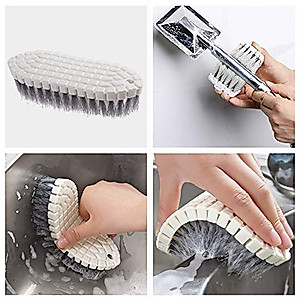 4 Pack Deep Cleaning Brush Set-Kitchen Cleaning Brushes, Includes Grips Dish Brush, Bottle Brush, Scrub Brush Bathroom Brush, Shoe Brush for Bathroom, Floor, Tub, Shower, Tile, Bathroom, and Kitchen