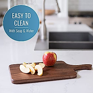 Brazos Home Dark Walnut Wood Cutting Board for Kitchen, 2 Pack, Chopping Board, Wood Cheese Board, Unseasoned, Includes Brazos Board Butter, Ideal for Serving or Chopping, , Small and Medium Bundle