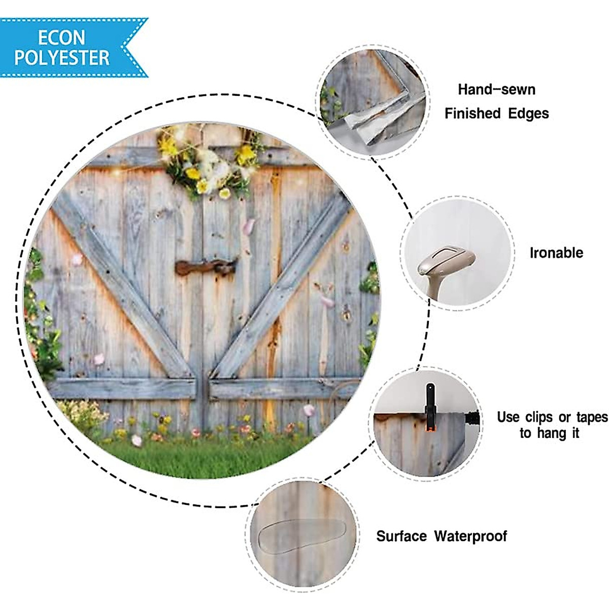 YCUCUEI 84x60inch Spring Easter Photography Backdrops Garden Floral Grass Rabbit Eggs Background Bunny Stand Photo Banner Tapestry Booth Props