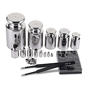Goetland Certificated F1 Scale Calibration Weight Kit Set 25 pcs 1mg-1kg Stainless Steel High Precision for Balance Digital Scale Lab Education
