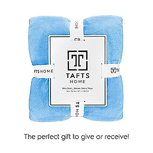 Tafts Throw Blankets - Ultra Plush/Sherpa Fleece Blankets - Soft, Ultra Comfy and Fuzzy - Plush Blankets and Throws for Couch, Bed & Living Room - All Seasons - Blankets Queen Size - Sky Blue