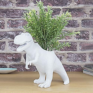 Gift Republic T-Rex Dinosaur White Planter