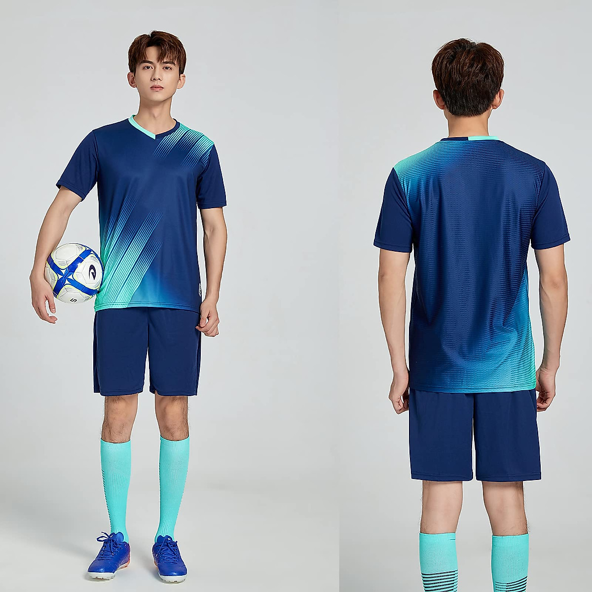 LAIFU Custom Soccer Jersey for Kids Soccer Uniforms for Men Women with Name Team Number Logo Sapphire Blue 4X-Small