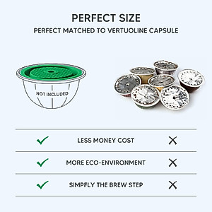 Refillable Vertuo Coffee Capsules DISCS Reusable filters Refillable Coffee PodS for VERTUOLINE & VERTUO capsules, compatible with VERTUOLINE & VERTUO pods