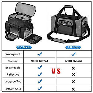 Wakytu TSA Approved Pet Carrier for Small Cats Dogs, Dog Carrier Travel Bag with Adequate Ventilation, 5 Mesh Windows, 3 Entrance, Locking Safety Zippers, Padded Shoulder and Carrying Strap, Small