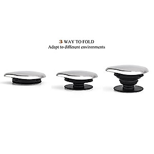 MEFELE Cln Metal Plated Mirror Phone Holder with Retractable Airbag Ring Clasp and phoneGrip（Golden Drop