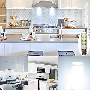 LED E17 Bulb - Dimmable Microwave Oven Bulb 8W Daylight 6000K 75W Halogen Equivalent Ceramic Body Intemediate Base LED Appliance Light AC110-130V Under-Microwave Stove Lamp 4-Pack