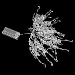 SALUTUY Decorative Lights, Warm Light LED String Light Skeleton Cute and Scary Unique Plastic Decorative String Lamp for Homes Gardens, Courtyards