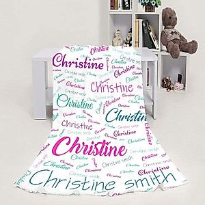 XJone Custom Personalized Baby Blanket with Name for Girls, Customized Floral Baby Name Blankets for Infants Newborns Babies