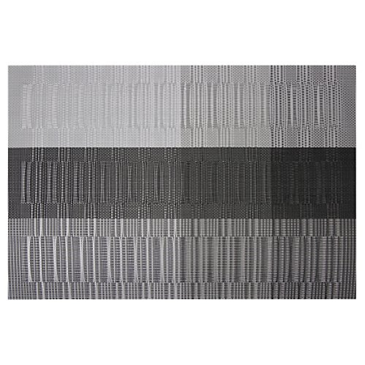 famibay Bamboo PVC Weave Placemats Non-Slip Kitchen Table Mats Set of 4-30x45 cm (Black and Grey)