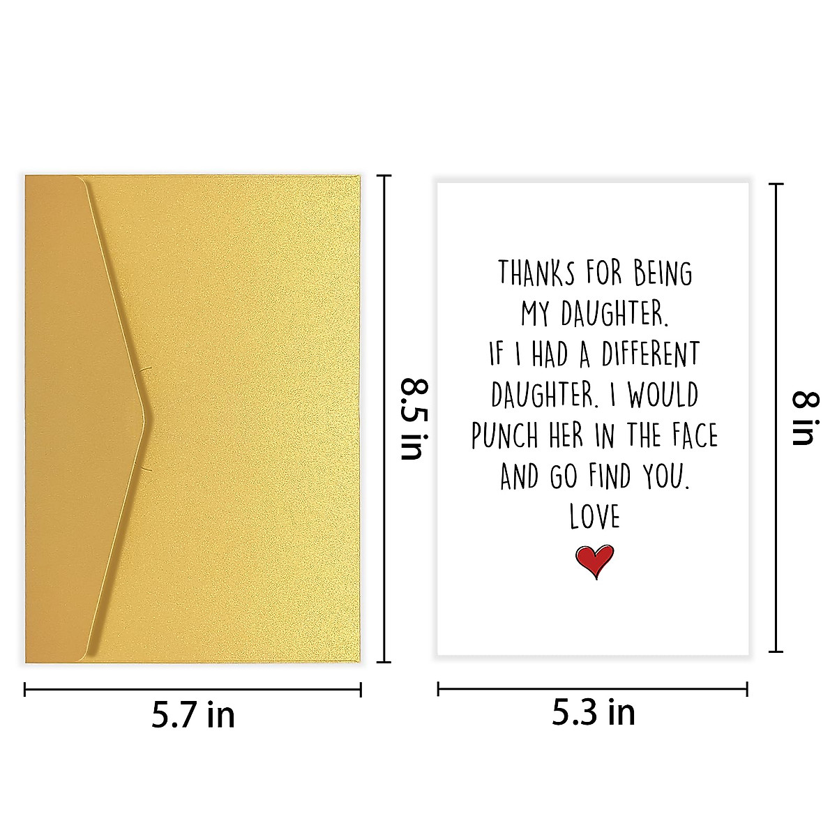 Funny Birthday Card for Daughter, Humorous Daughter Birthday Card, Hilarious Love You Card for Daughter, Thanks for Being My Daughter Card