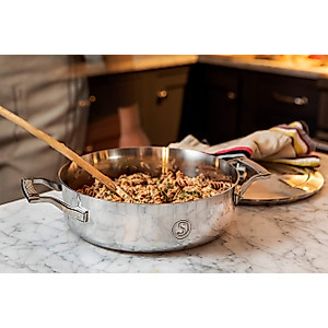 SAVEUR SELECTS 10-piece Tri-ply Stainless Steel Cookware Set, 6 Essential Pots and Pans, 4 Interchangeable Lids, Induction-ready, Dishwasher Safe, Voyage Series