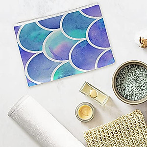 Mermaid Scale Hand Towel, Rainbow Mermaid Scale Face Towel Ultra Soft Highly Absorbent Decorative Guest Towels Fingertip Bath Towel for Bathroom Kitchen Hotel Home 30x15 Inch