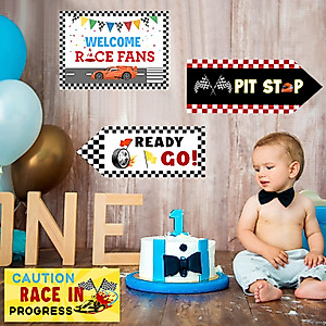 20 Pieces Race Car Party Sign Race Car Party Themed Directional Signs Funny Race Car Sign Car Cutouts Welcome Yard Outdoor Wall Sign Party Supplies Photo Props Backdrop Decoration Party Decor
