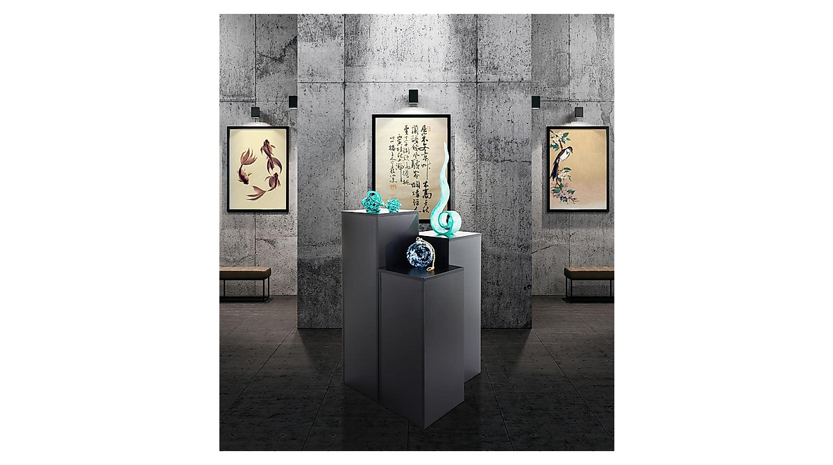 Portable Black Gallery Pedestal for Trade Shows & Museums