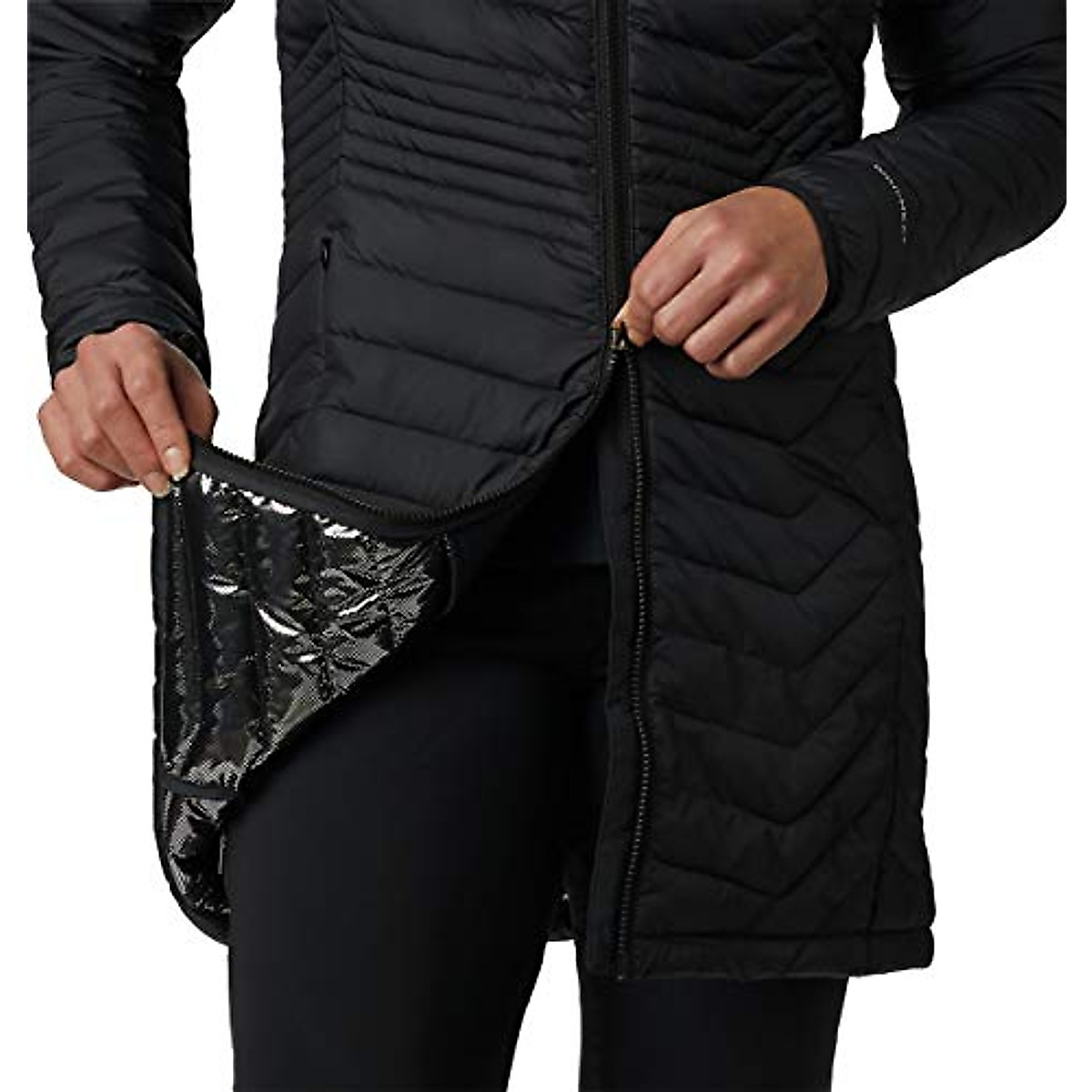 Columbia Women’s Powder Lite Mid Jacket, Winter, Water Repellent Black, X-Large