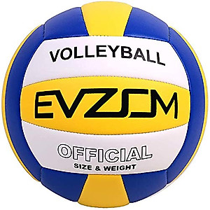 EVZOM Super Soft Volleyball Beach Volleyball Official Size 5 for Outdoor/Indoor/Pool/Gym/Training Premium Volleyball Equipment（Blue）