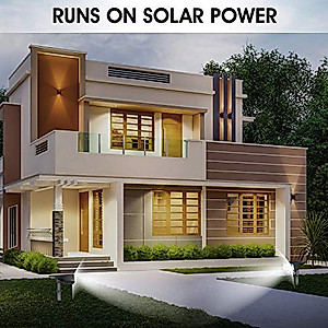 WBM Smart 20 LEDs Solar Landscape Spotlights, IP67 Waterproof, 2-in-1 Wireless Outdoor Security Lights for Yard Garden Driveway Porch Walkway Pool Patio, 4 Pack