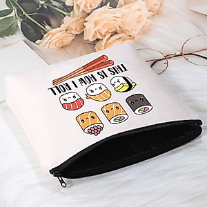 POFULL Sushi Lover Gift This Is How I Roll Cosmetic Bag Sushi Party Gift Japanese Cuisine Sushi Lover Gift (Sushi bag)