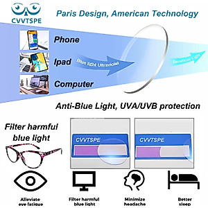 CVVTSPE 3 Pack Reading Glasses Blue Light Blocking Stylish Cat Eye Computer Readers Anti Eyestrain & Glare for Women (Multicolor, 2.5, x)