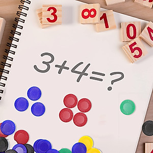 Darovly 600Pcs Plastic Poker Mini Chips in 6 Colors Bulk Poker Card Game Chips for Game Play Learning Math Counting Kids Teaching Rewards（2.2CM in Diameter）