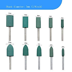 Luo ke 20 Pcs Rubber Polishing Bits, 1/8'' Shank Rubber Buffing Tools Polishing Kits for Dremel Rotary Tools