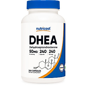 Nutricost DHEA 50mg, 240 Capsules - Gluten Free, Soy Free, Non-GMO, Supplement