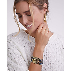 MILLA Oval Hoop Earrings - 14K Gold Plated, Rose Gold Plated and Sterling Silver Plated Hoop Earrings for Women - Hypoallergenic & Lightweight (14K Gold Plated / 55 mm / 2.2 inches)