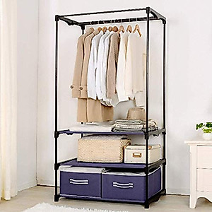 IULJH Cloth Wardrobe Furniture Storage Cabinet Fabric Closet Folding Non Woven Portable Waterproof Reinforcement Dustproof Bedroom