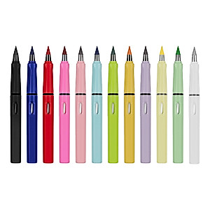 H.MARO 12 COLORS infinity Pencils Magic pencils, Everlasting Pencil with Eraser, Technology Pencil for Home Office School (12 Colors Pencils + 12 Erasers) (12 PCS COLORS)